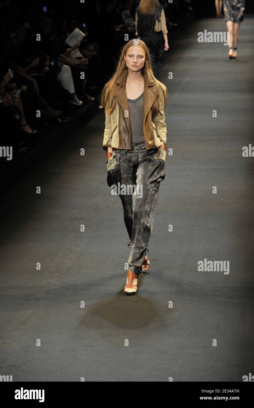 A model displays a creation by designer Barbara Bui for her spring ...