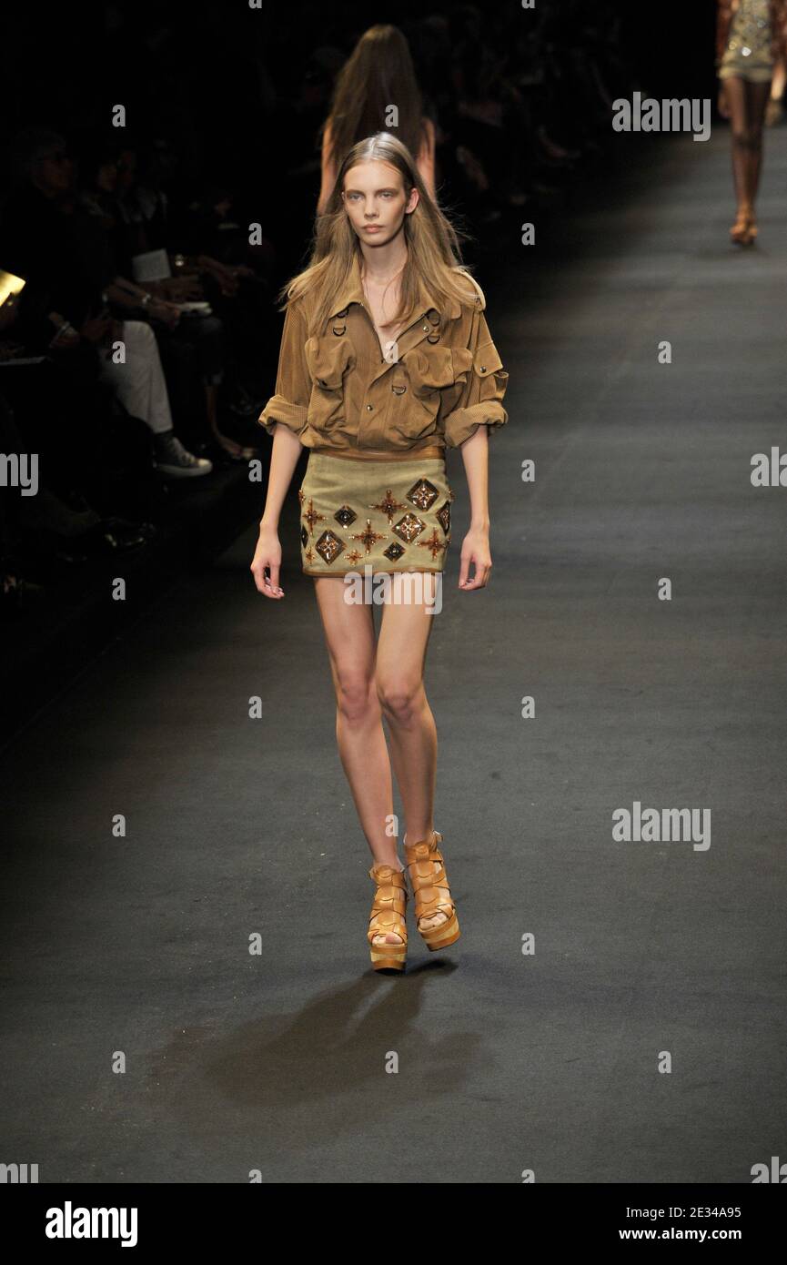 A model displays a creation by designer Barbara Bui for her spring ...