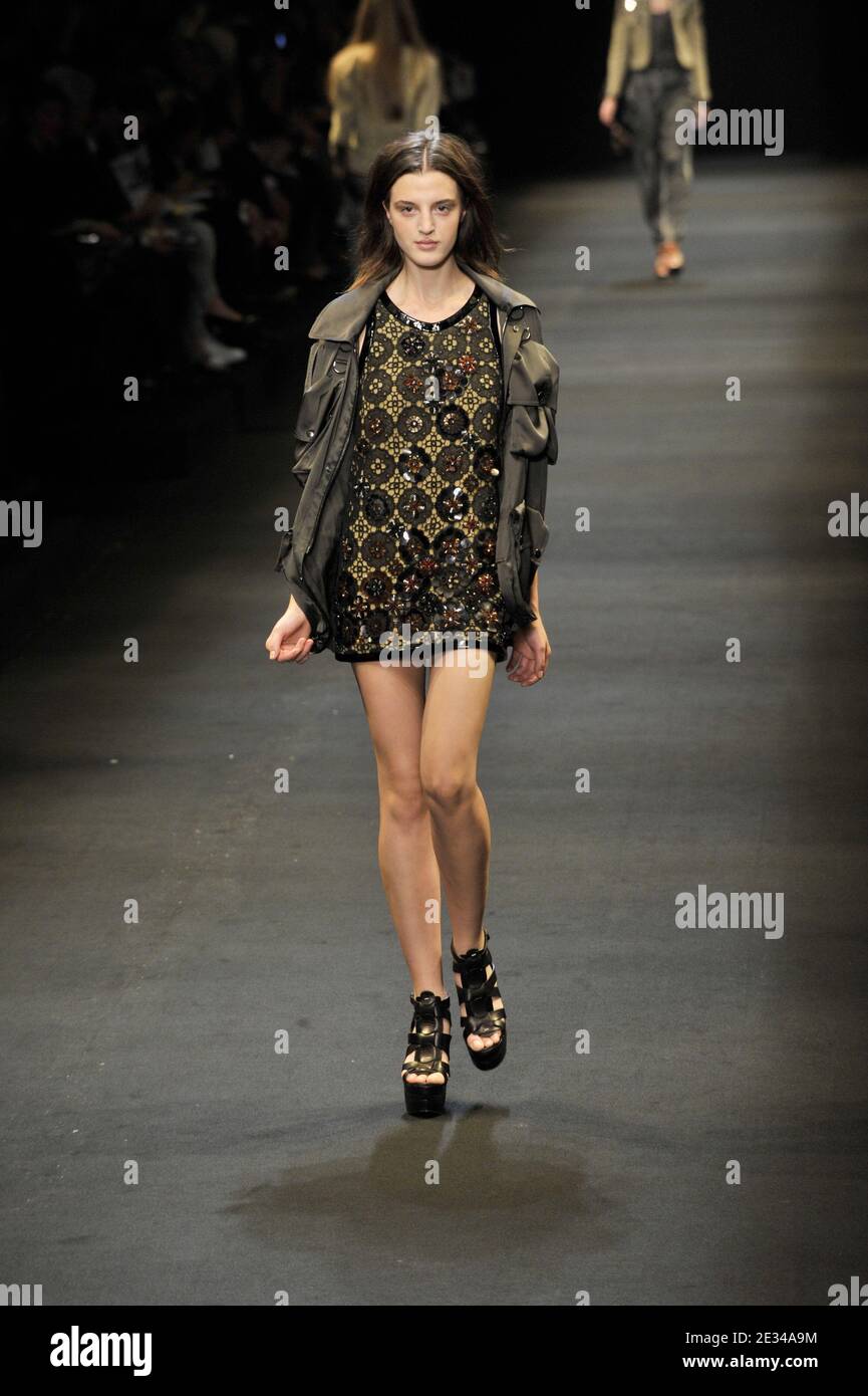 A model displays a creation by designer Barbara Bui for her spring ...