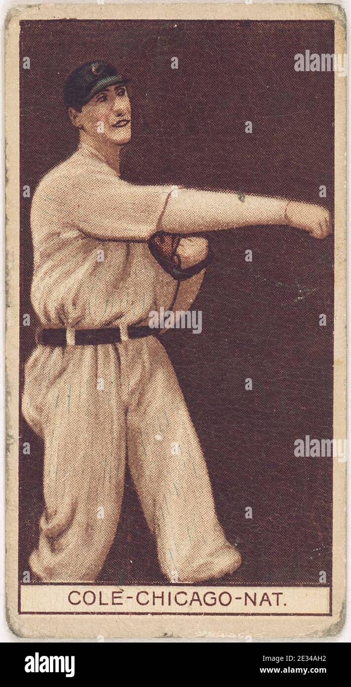 Leonard Cole, Chicago Cubs, baseball card portrait Stock Photo - Alamy