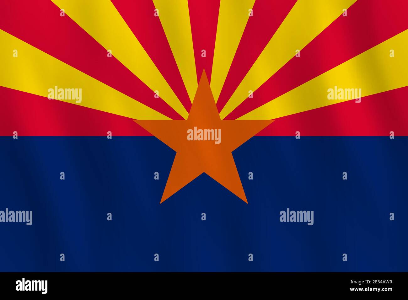 Arizona US state flag with waving effect, official proportion Stock ...