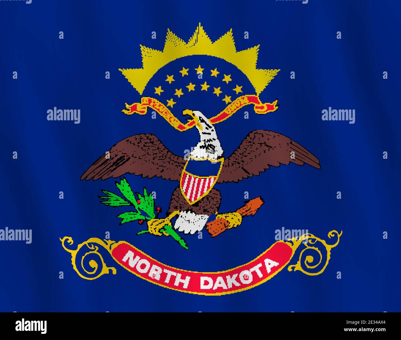 North dakota waving flag Stock Vector Images - Alamy