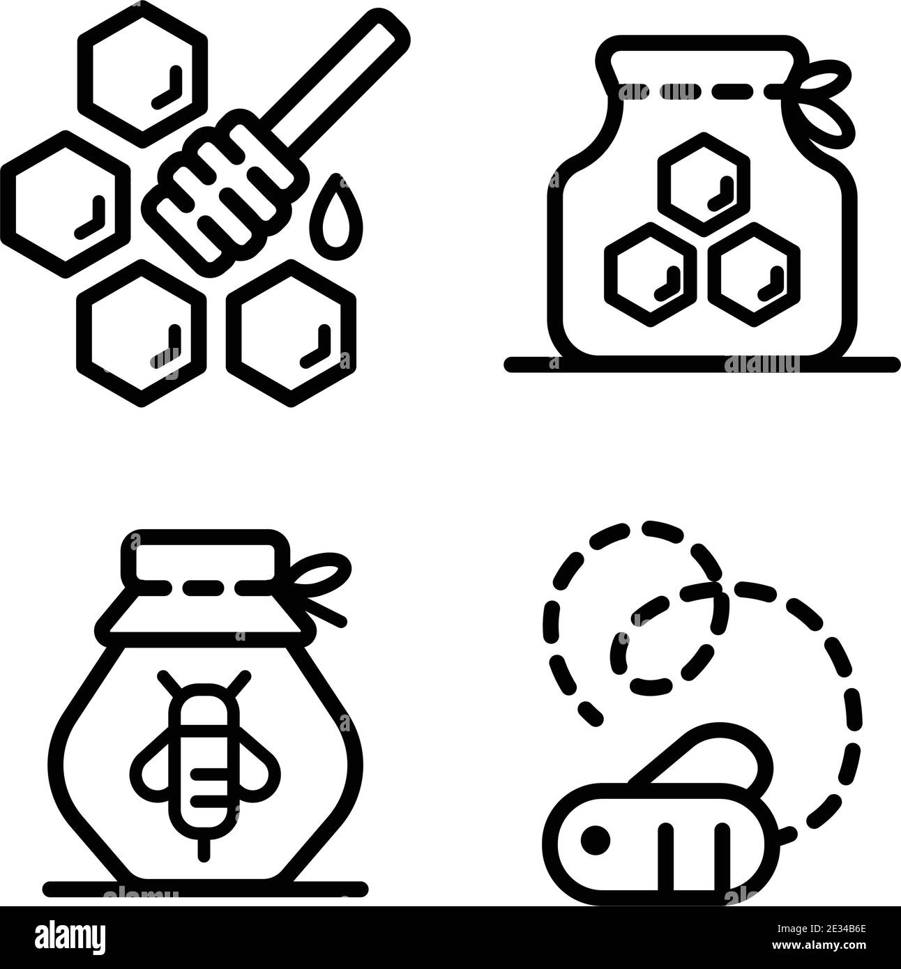 Propolis icons set. Outline set of propolis vector icons isolated on ...