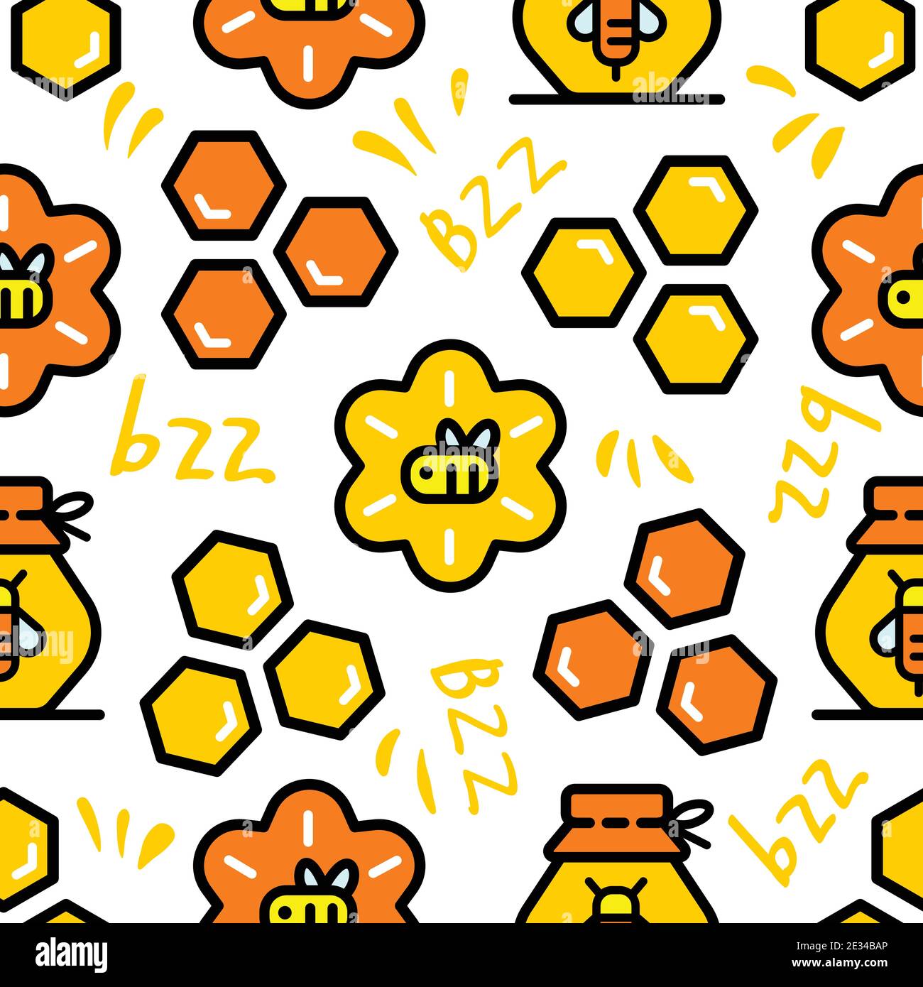 Background bees honeycombs Cut Out Stock Images & Pictures - Alamy