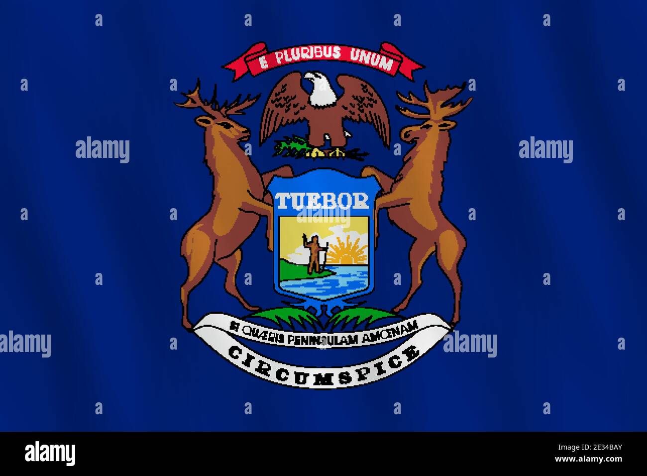 Us flag waving michigan Stock Vector Images - Alamy