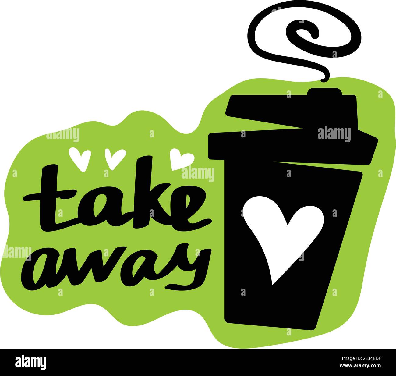 Cartoon coffee or tea cup. Take away coffee, tea. Vector flat cartoon ...
