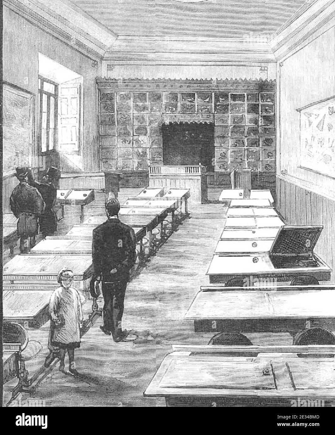 Madrid, Escuela-Modelo, inaugurada el 21 de septiembre de 1885, clase ...