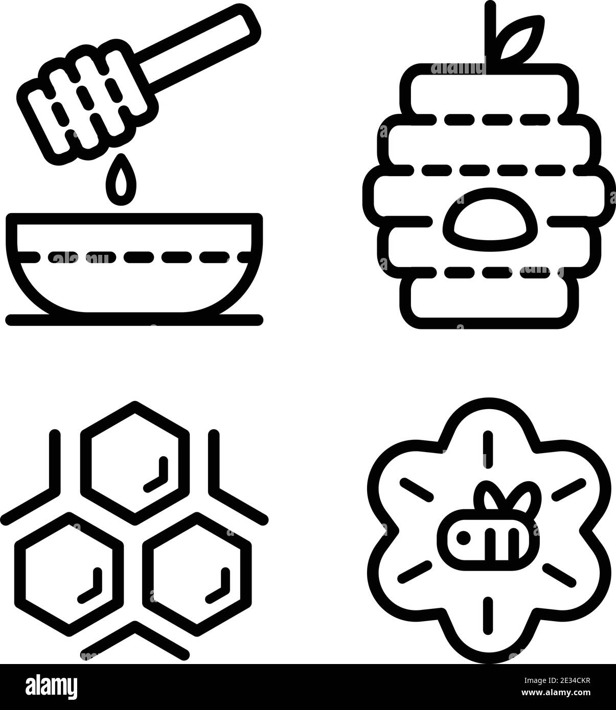 Propolis icons set. Outline set of propolis vector icons isolated on ...