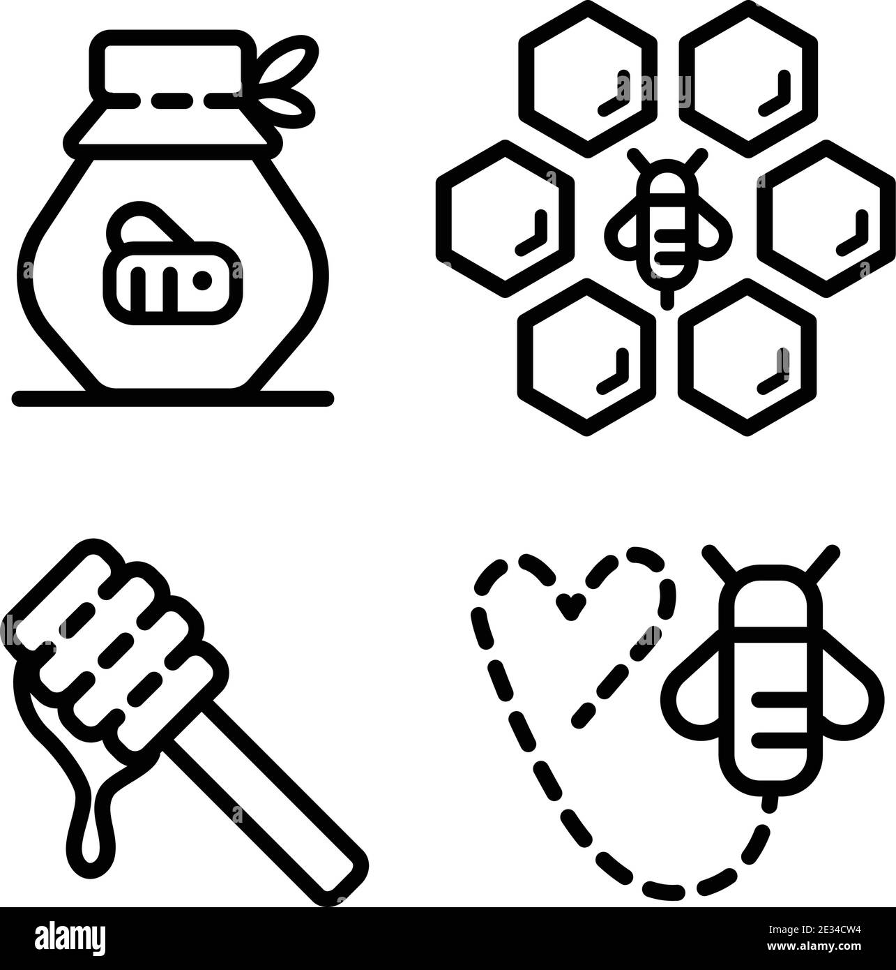 Propolis icons set. Outline set of propolis vector icons isolated on ...