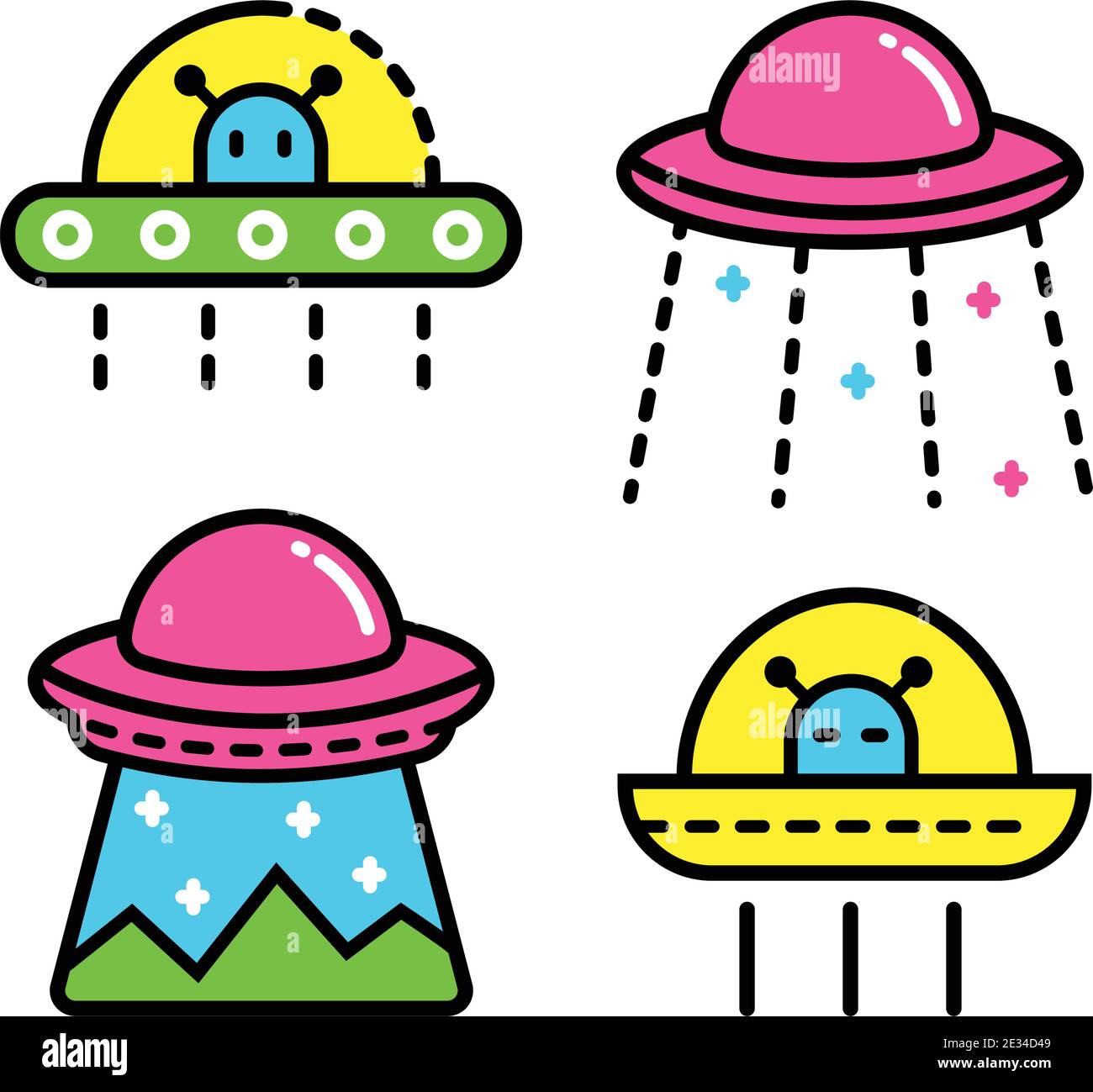 UFO graphic vector set in different styles Stock Vector Image & Art - Alamy