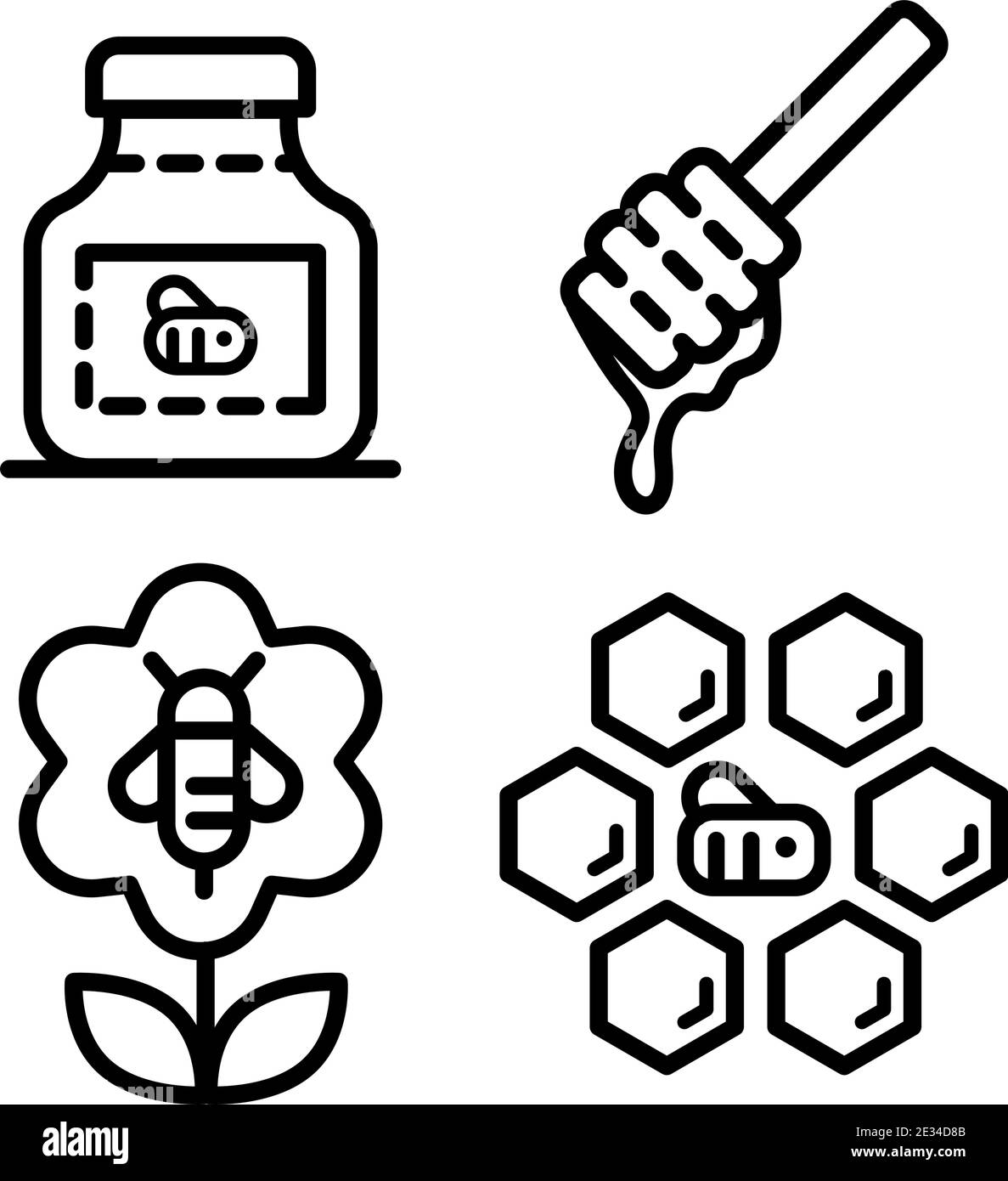 Propolis icons set. Outline set of propolis vector icons isolated on ...