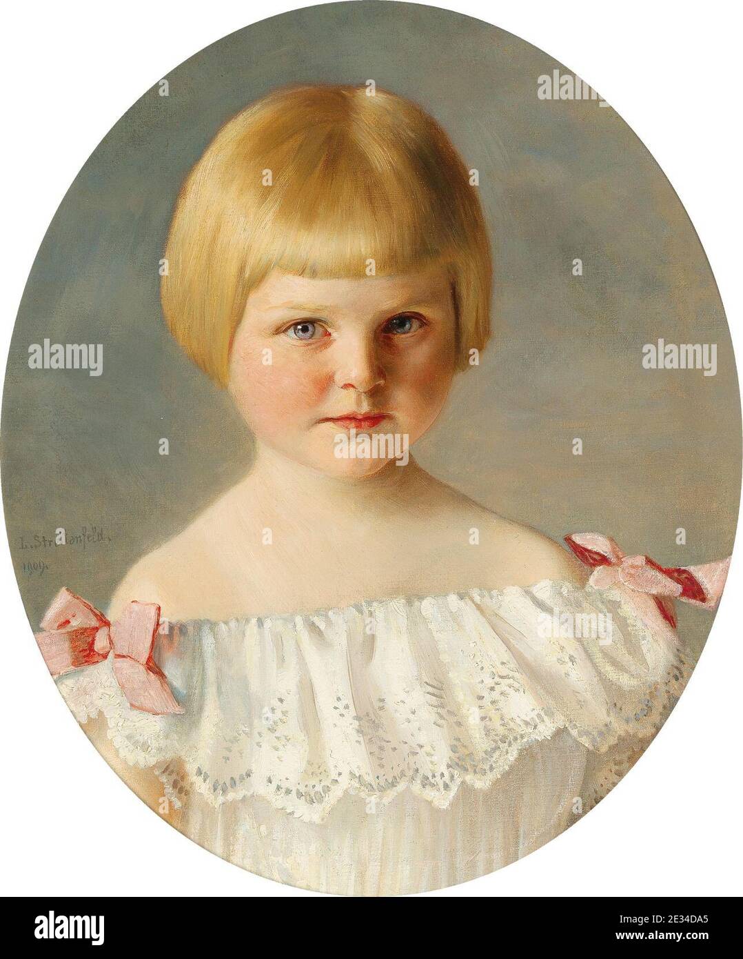 Ludwig Streitenfeld - Portrait of a Blond Girl Stock Photo - Alamy