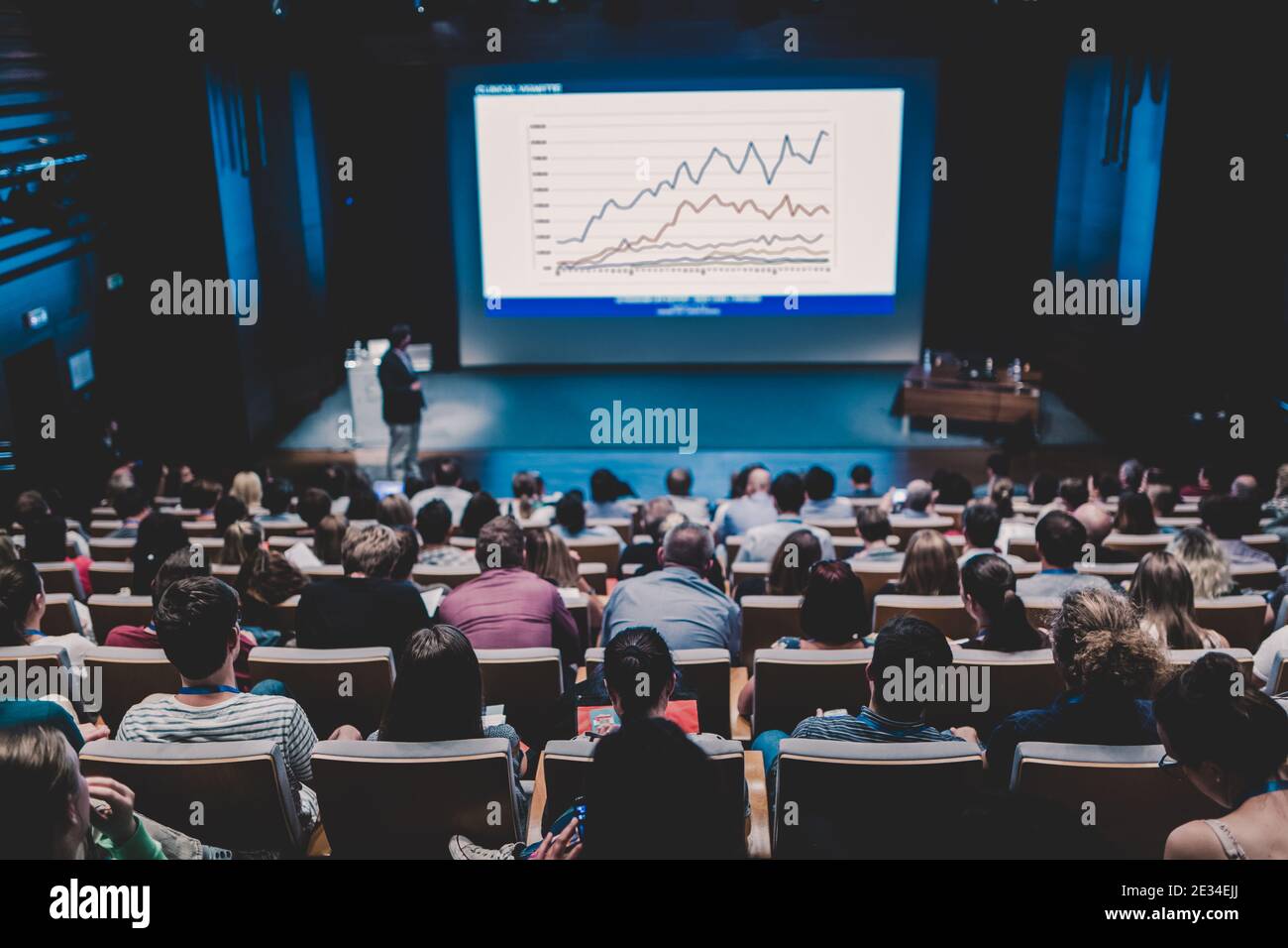 Speaker giving presentation on health care conference Stock Photo - Alamy