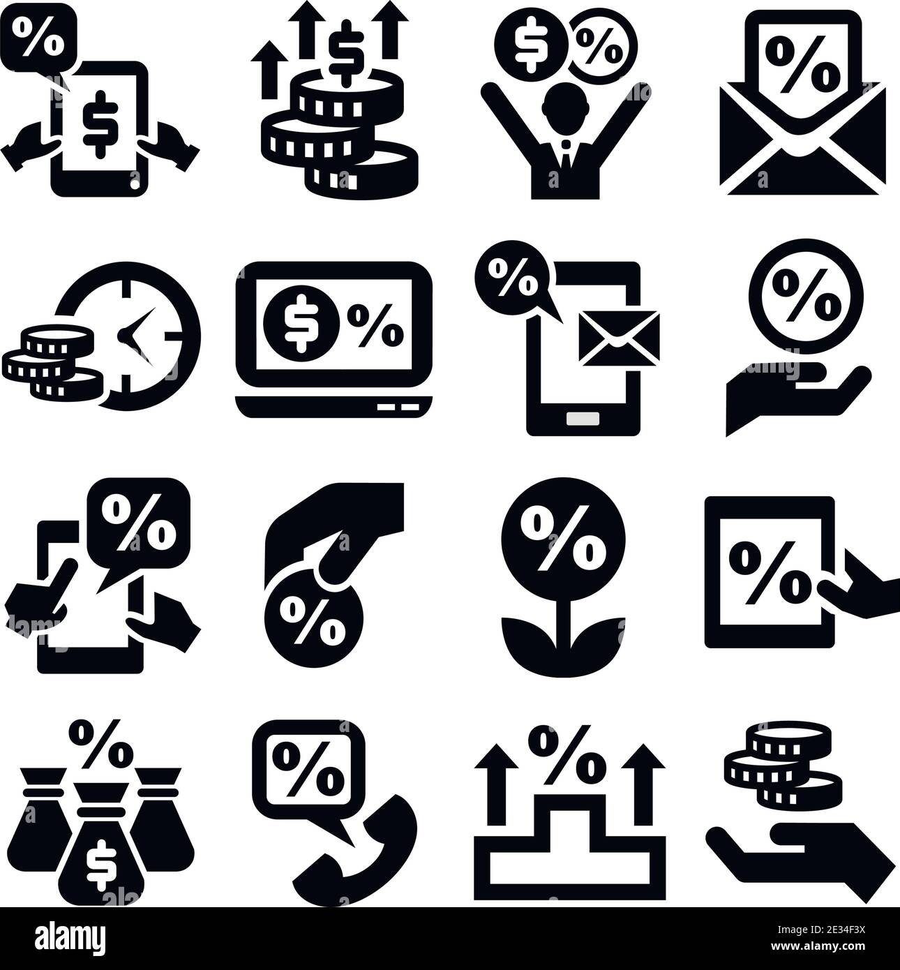 Dollar sign percentage icons Stock Vector Images - Alamy