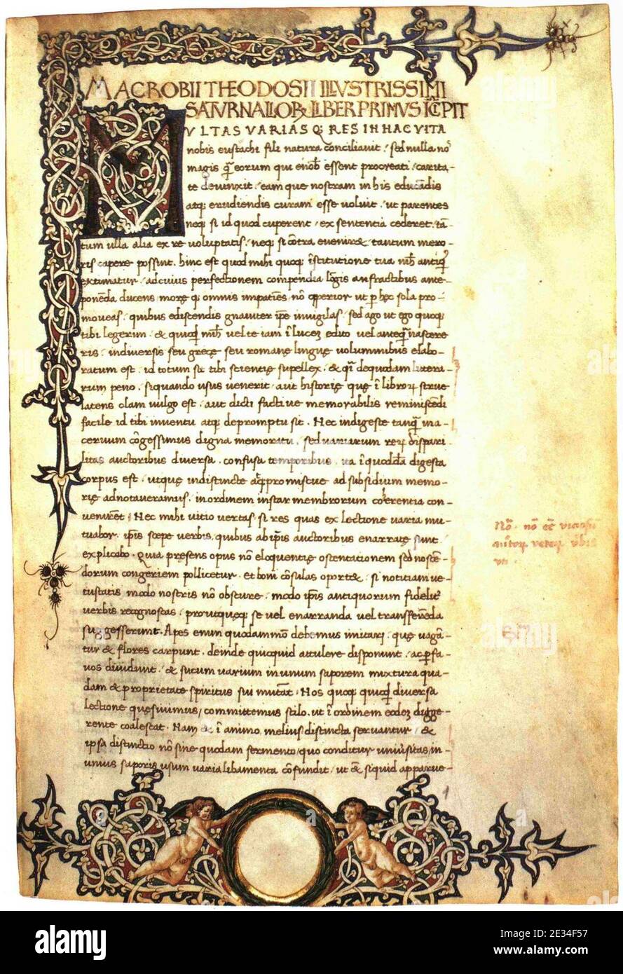 Macrobius, Saturnalia, Florence, BML, Plut. 65.36 Stock Photo - Alamy