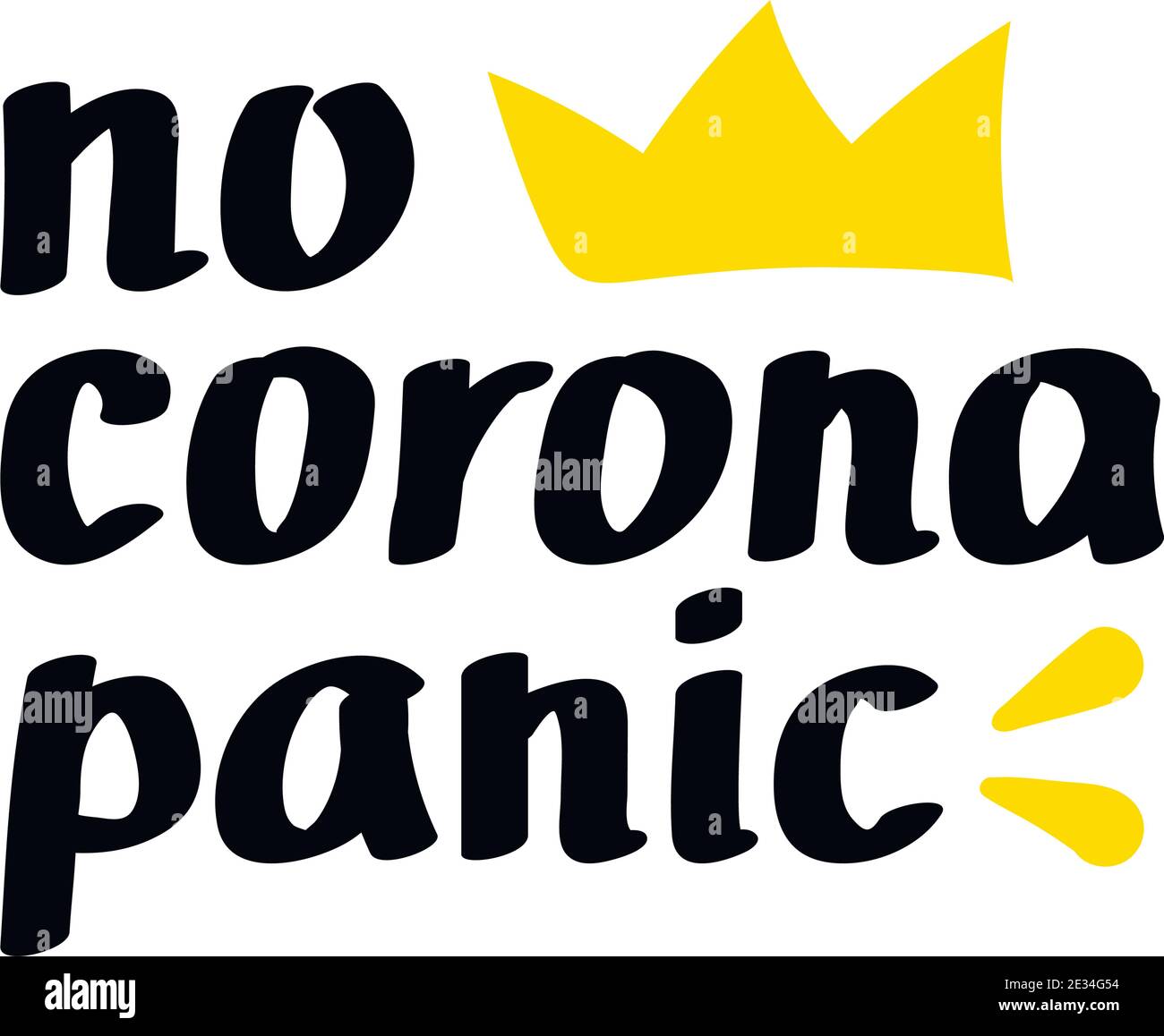 No corona panic lettering poster. Vector illustration Stock Vector ...