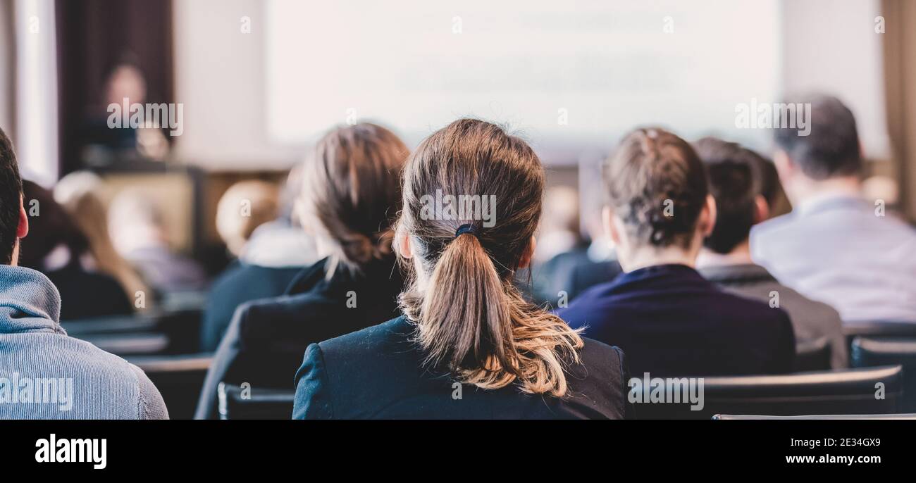 Audience in the lecture hall Stock Photo - Alamy