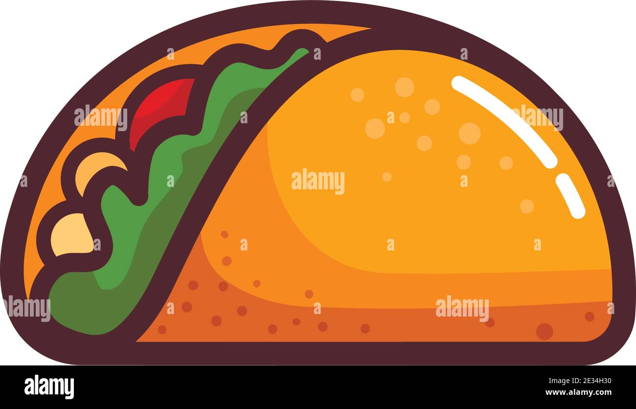 Taco vector icon. National Mexican food. Illustration isolated on white ...