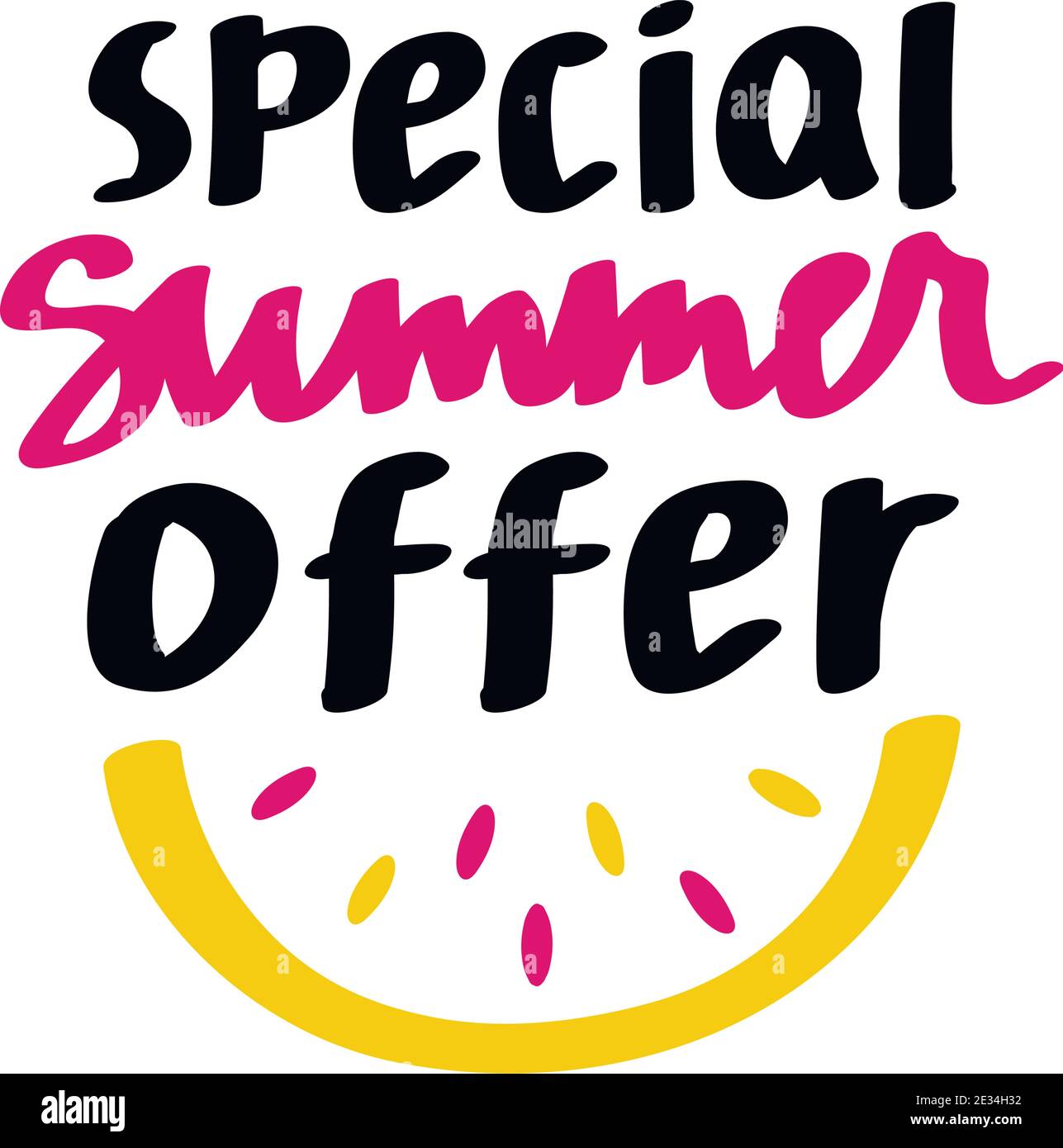 Discount vector lettering of Special Offer Summer Sale etc. Hand drawn ...