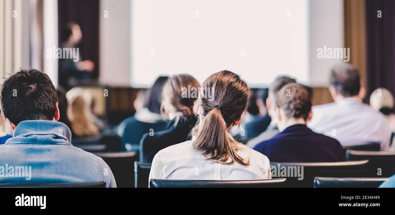Audience in the lecture hall Stock Photo - Alamy
