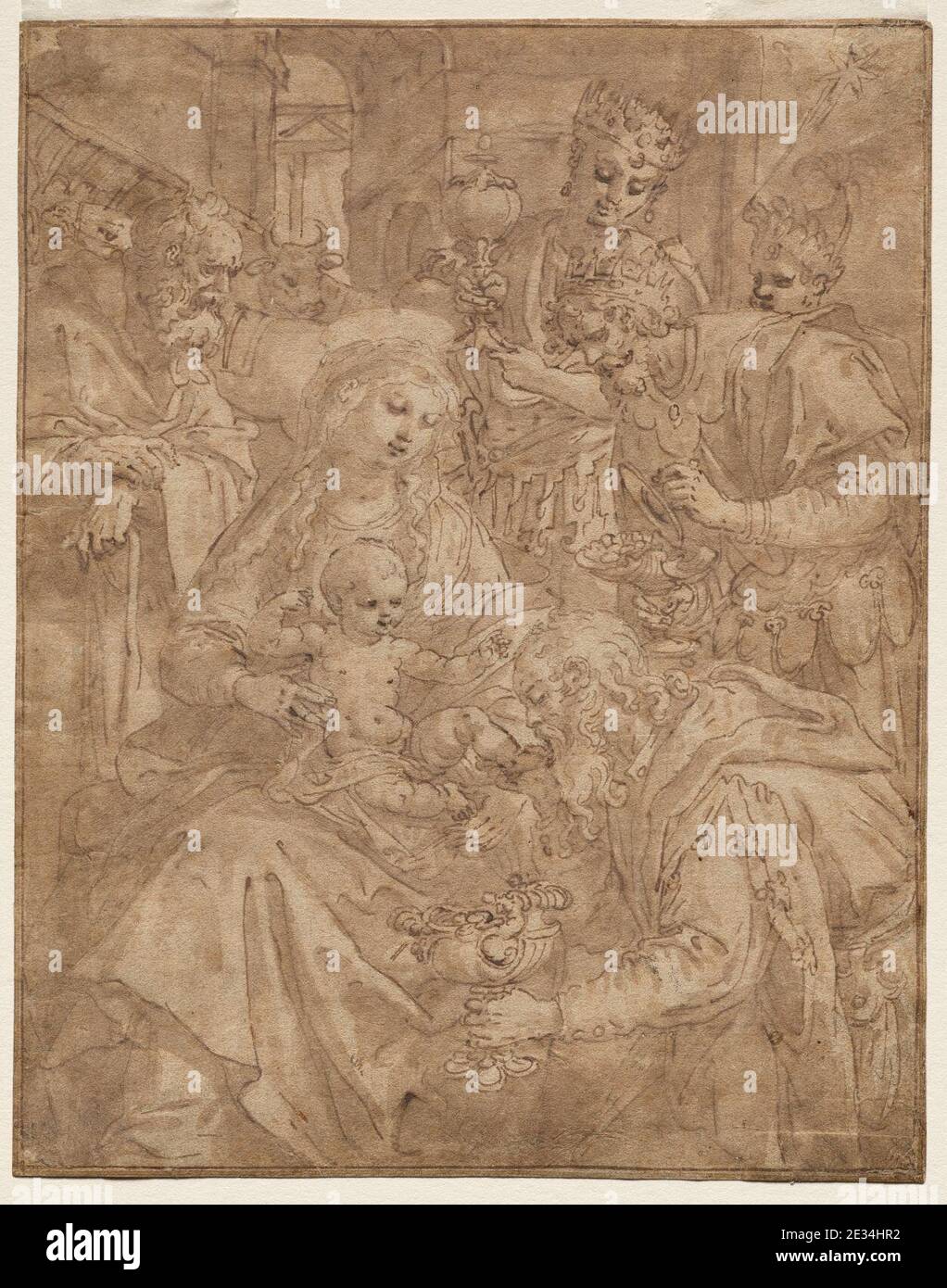 Maarten de Vos (Flemish, 1532-1603) - Adoration of the Magi Stock Photo - Alamy