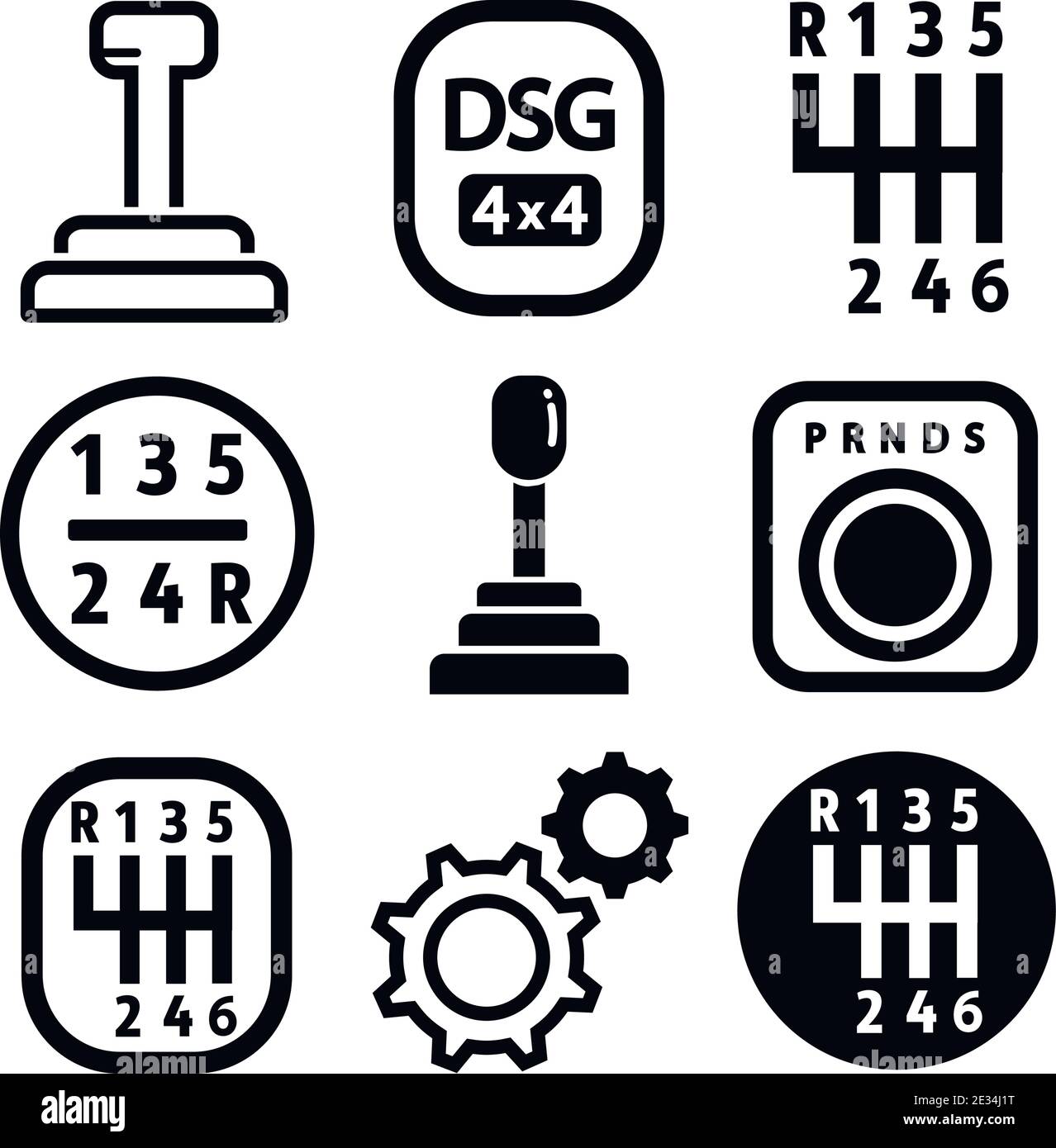 Hand on automatic gear shift Black and White Stock Photos & Images - Alamy