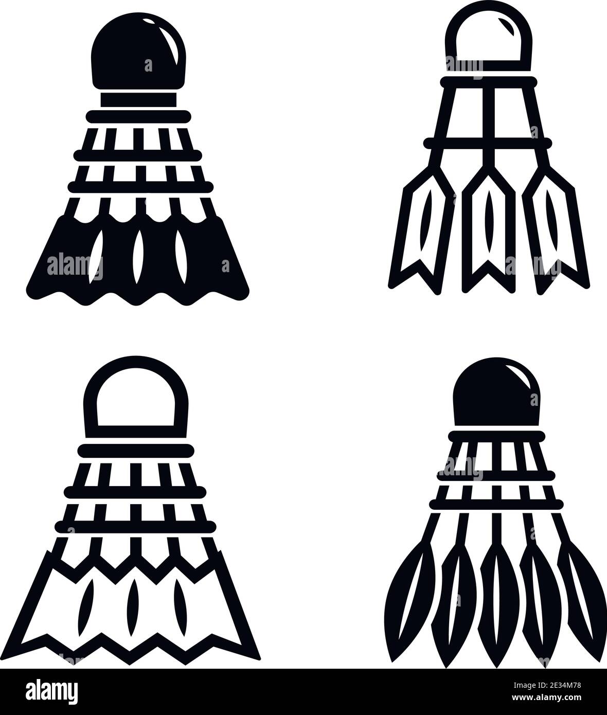 Shuttlecock icon set. Vector graphic illustration. Suitable for website design, logo, app ...