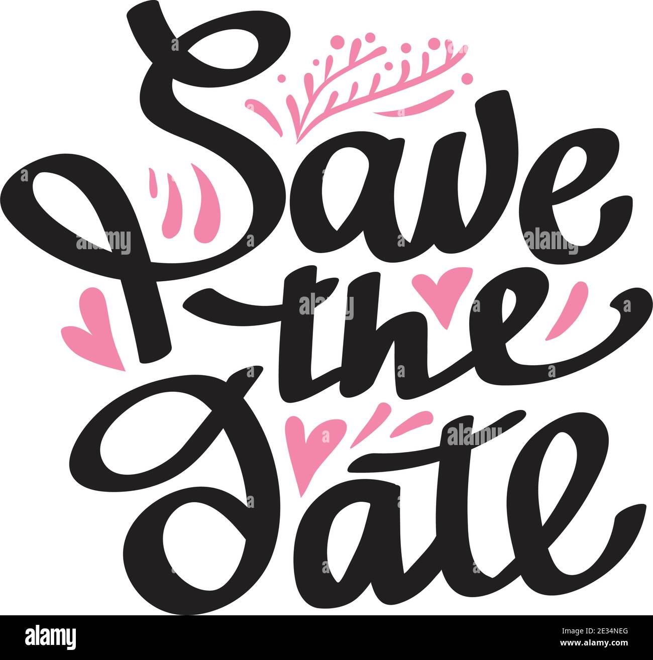 Save the date hand lettering vector handmade calligraphy Stock Vector Image & Art - Alamy