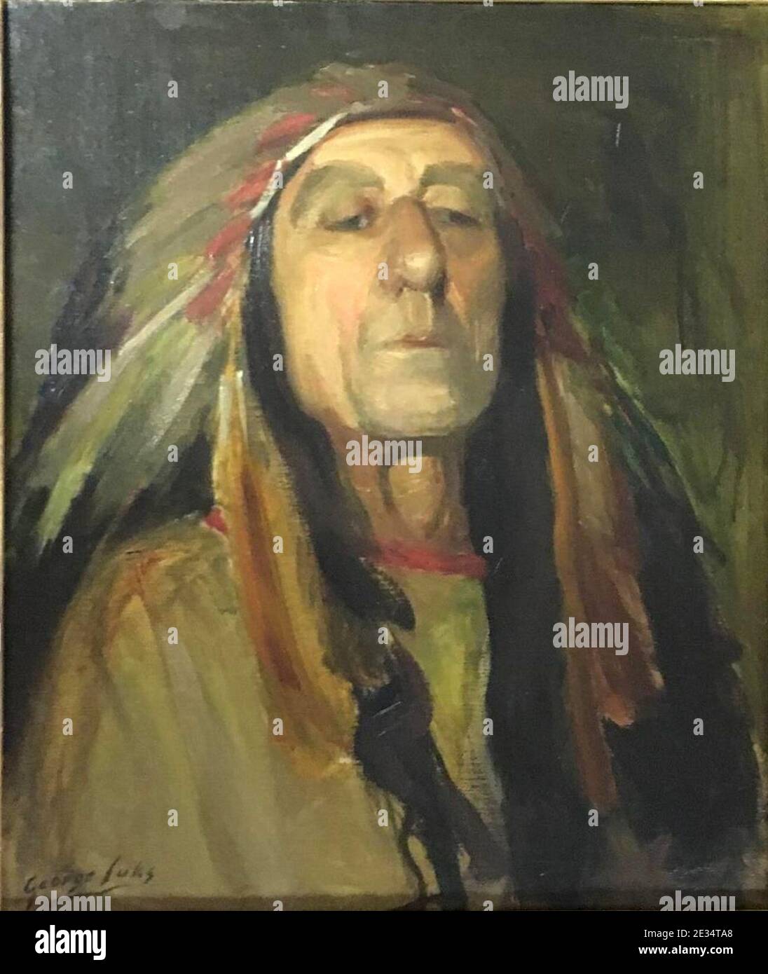 Indian Chief by George Benjamin Luks Stock Photo - Alamy