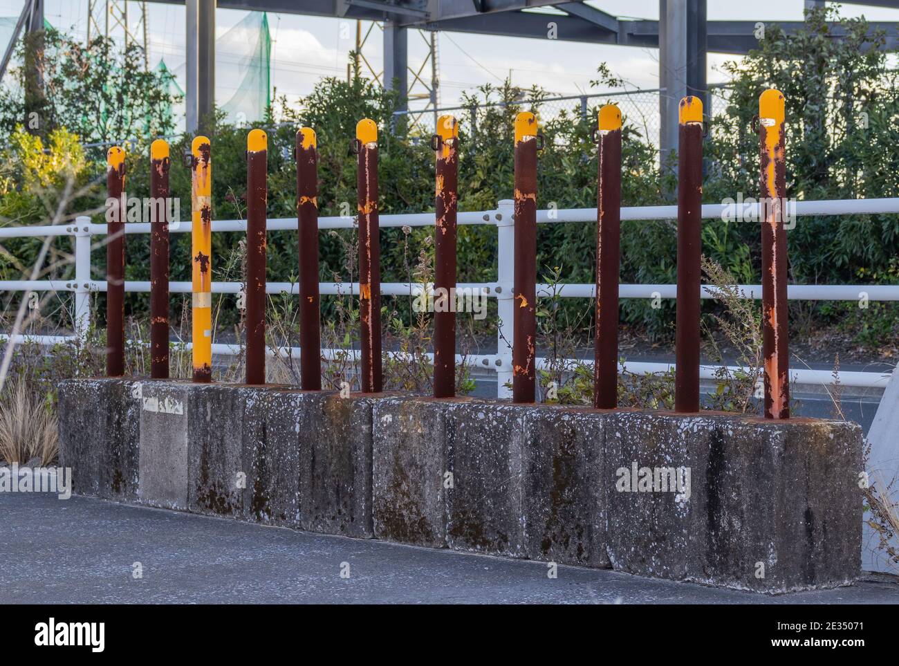 Security poles metal poles city hi-res stock photography and images - Alamy