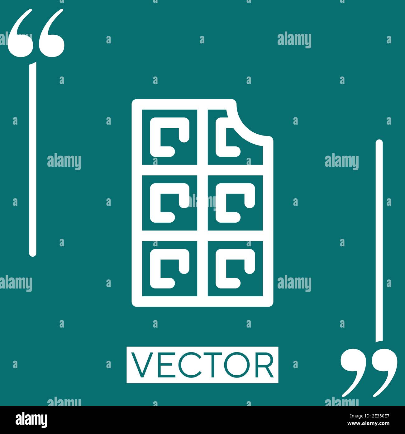 chocolate tablet with bite vector icon Linear icon. Editable stroke ...
