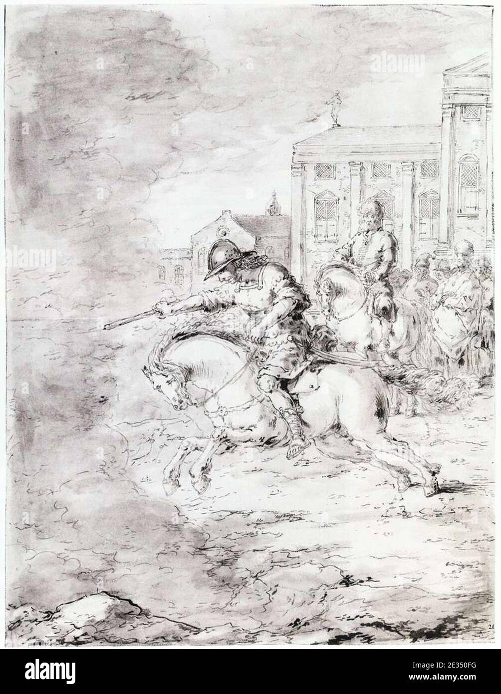 Leonaert Bramer - Marcus Curtius Leaping into the Abyss on His Horse ...