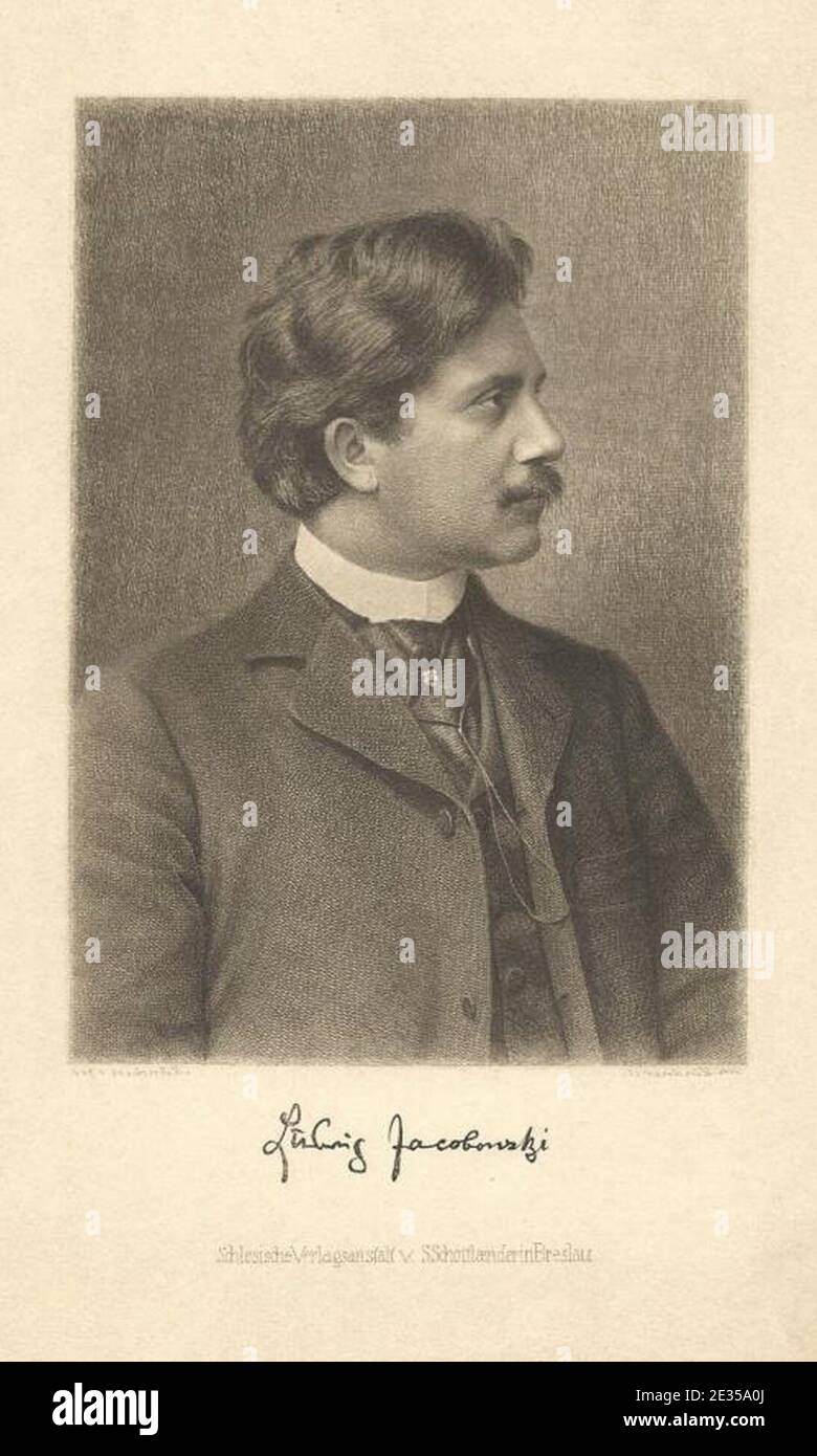 Ludwig Jacobowski. Radierung von Johann Lindner Stock Photo - Alamy