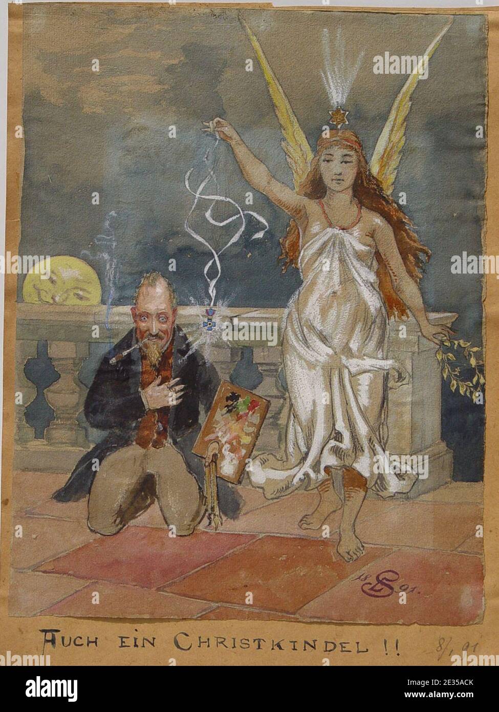 Ludwig Scheuermann - Otto Seitz und das Christkind, 1891 Stock Photo ...