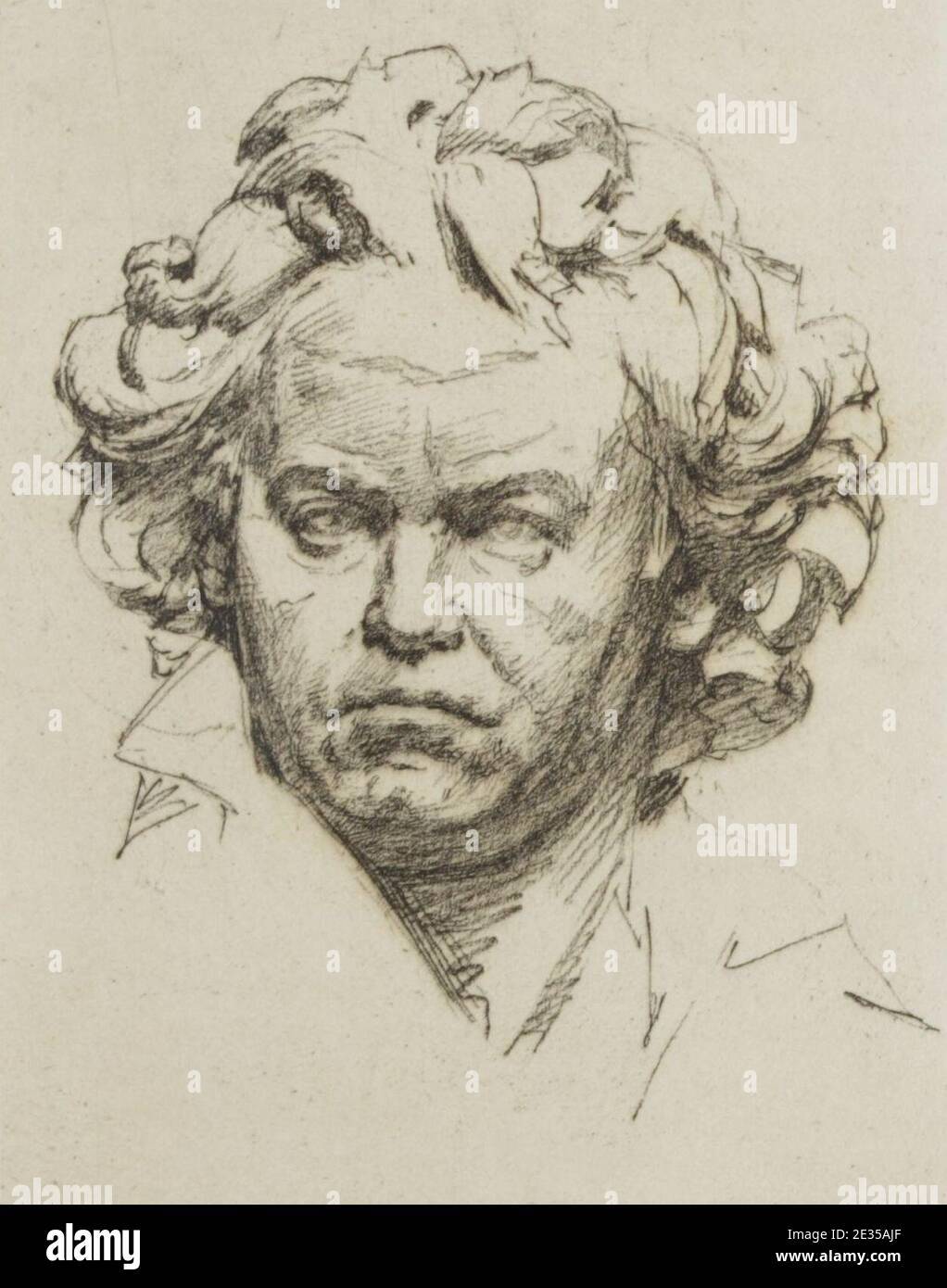 Ludwig van Beethoven Bleistiftzeichnung von Viktor Jasper (1848 1931 ...