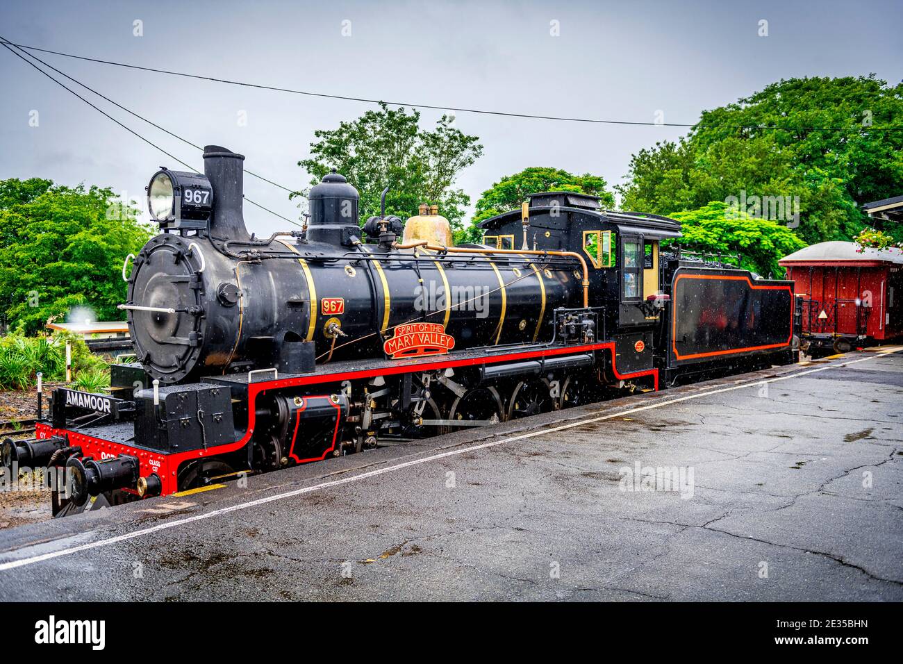 A steam train is pulled by a fully restored C17 class locomotive from ...