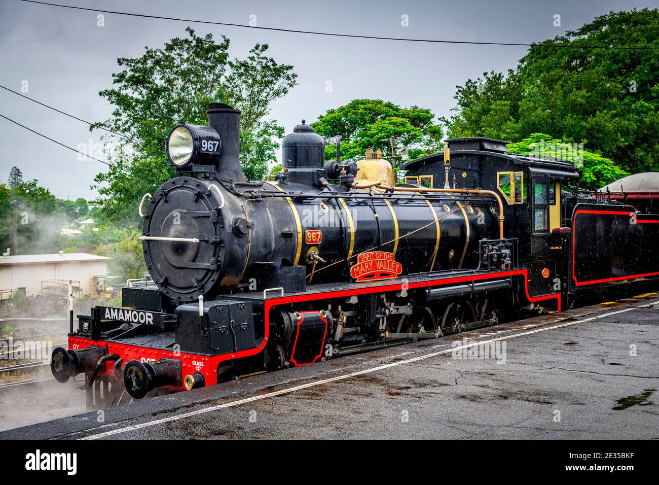 A steam train is pulled by a fully restored C17 class locomotive from ...