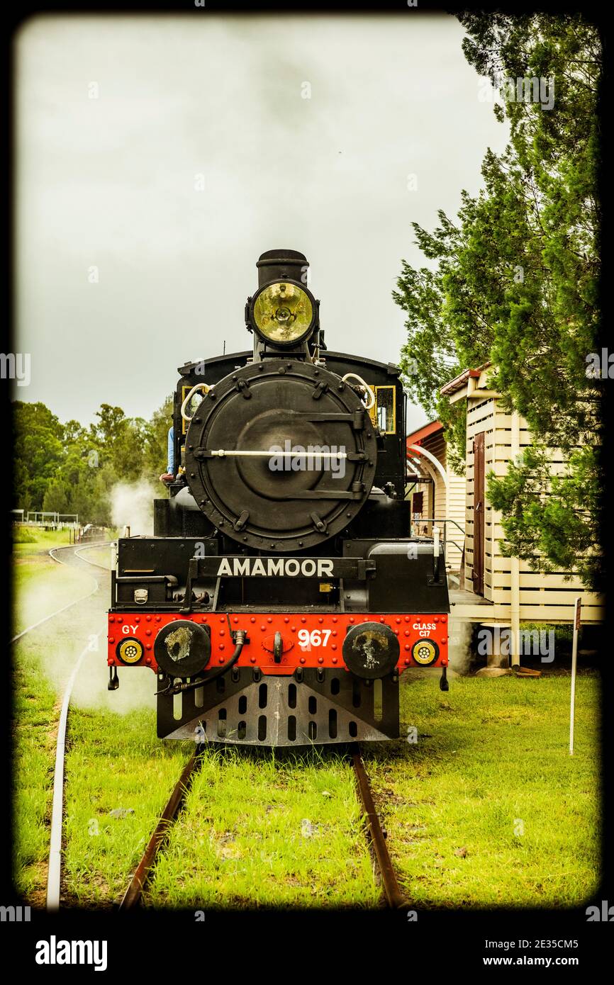 A steam train is pulled by a fully restored C17 class locomotive from ...