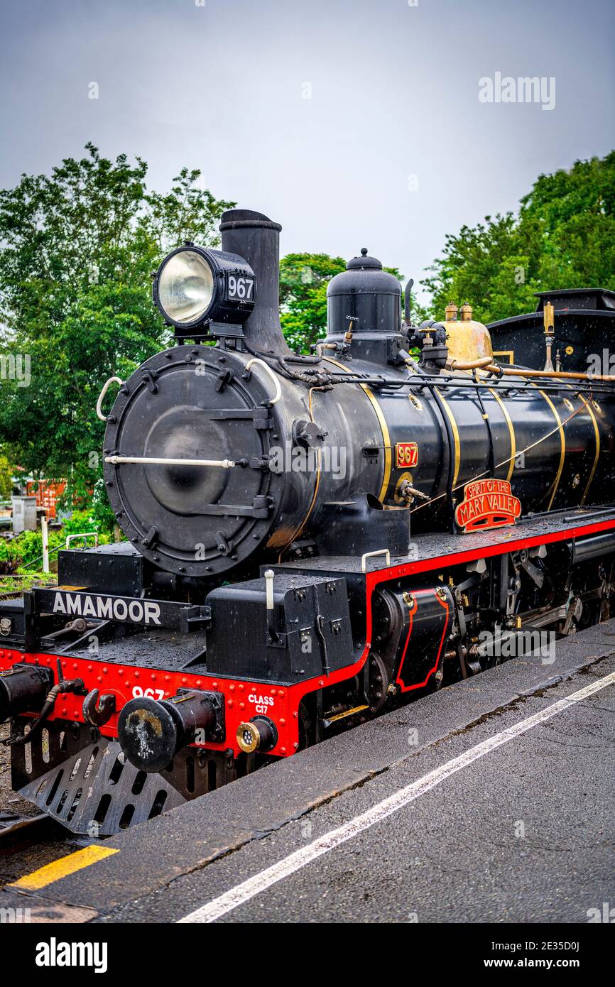 A steam train is pulled by a fully restored C17 class locomotive from ...
