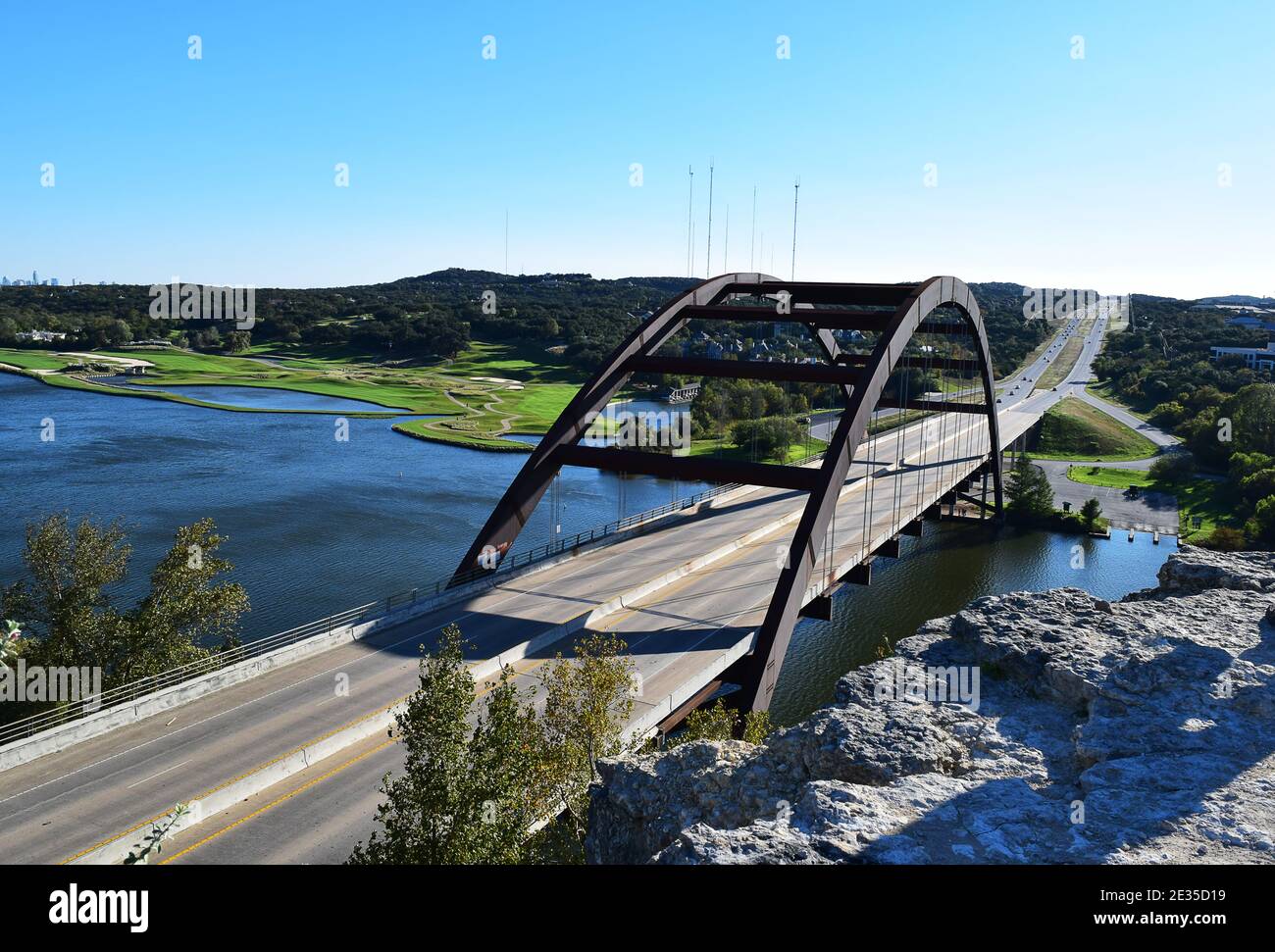Pennybacker Bridge from the cliffs in Austin, TX Stock Photo - Alamy