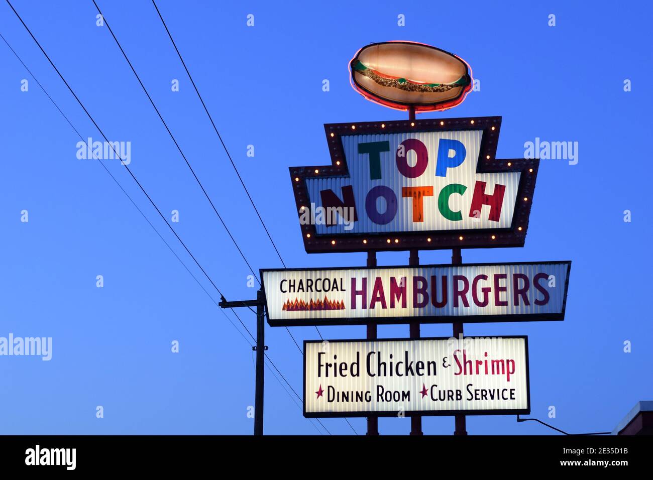 Hot burger neon sign hi-res stock photography and images - Alamy