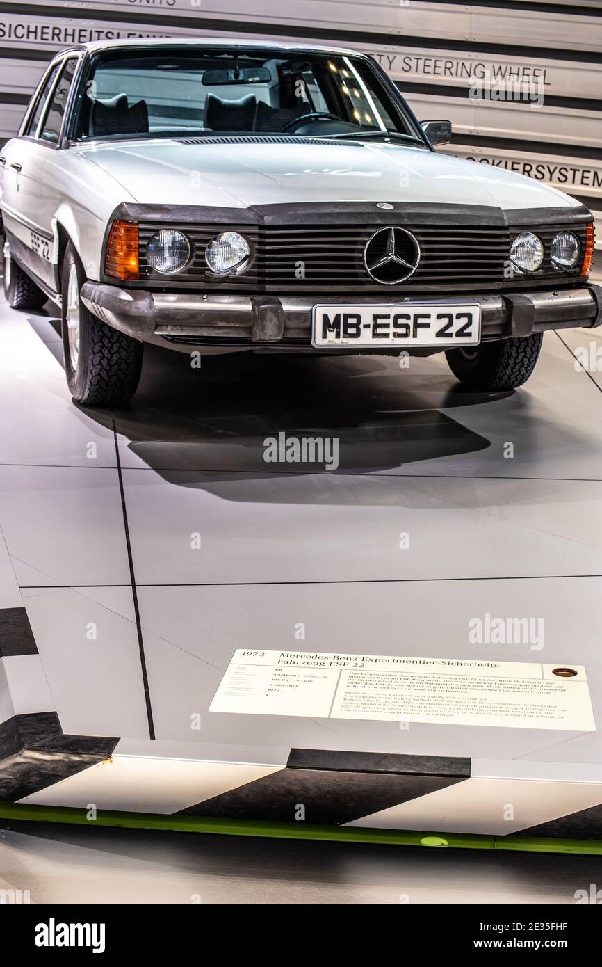 STUTTGART, GERMANY, 2019: 1973 Mercedes-Benz experimental safety ...