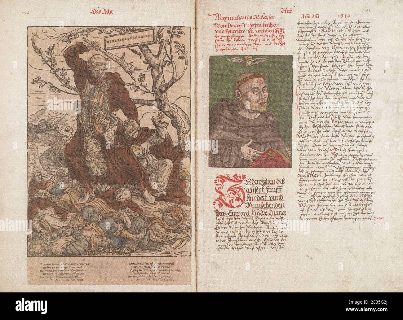 Luther as Hercules Germanicus, by Hans Holbein the Younger Stock Photo ...