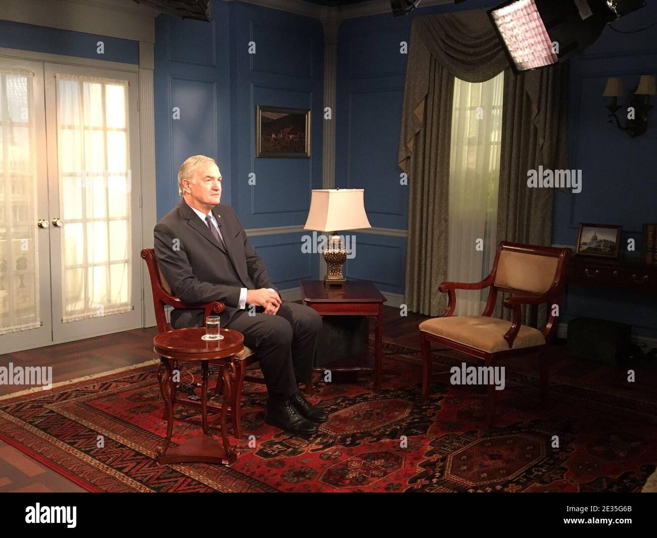 Luther Strange preparing for interview with Janice Rogers on WBRC Good ...