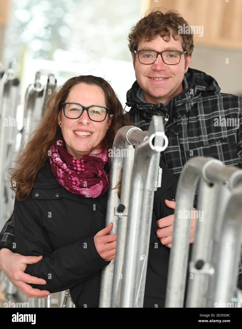 Unterreichenbach, Germany. 12th Jan, 2021. The married couple Carsten ...