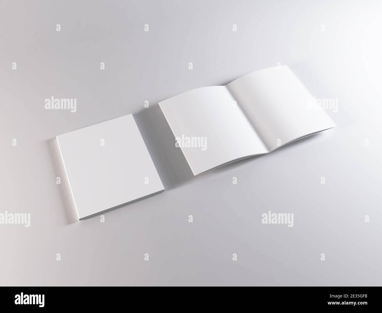 Realistic Magazine 3D Illustration Mockup Scene Stock Photo - Alamy