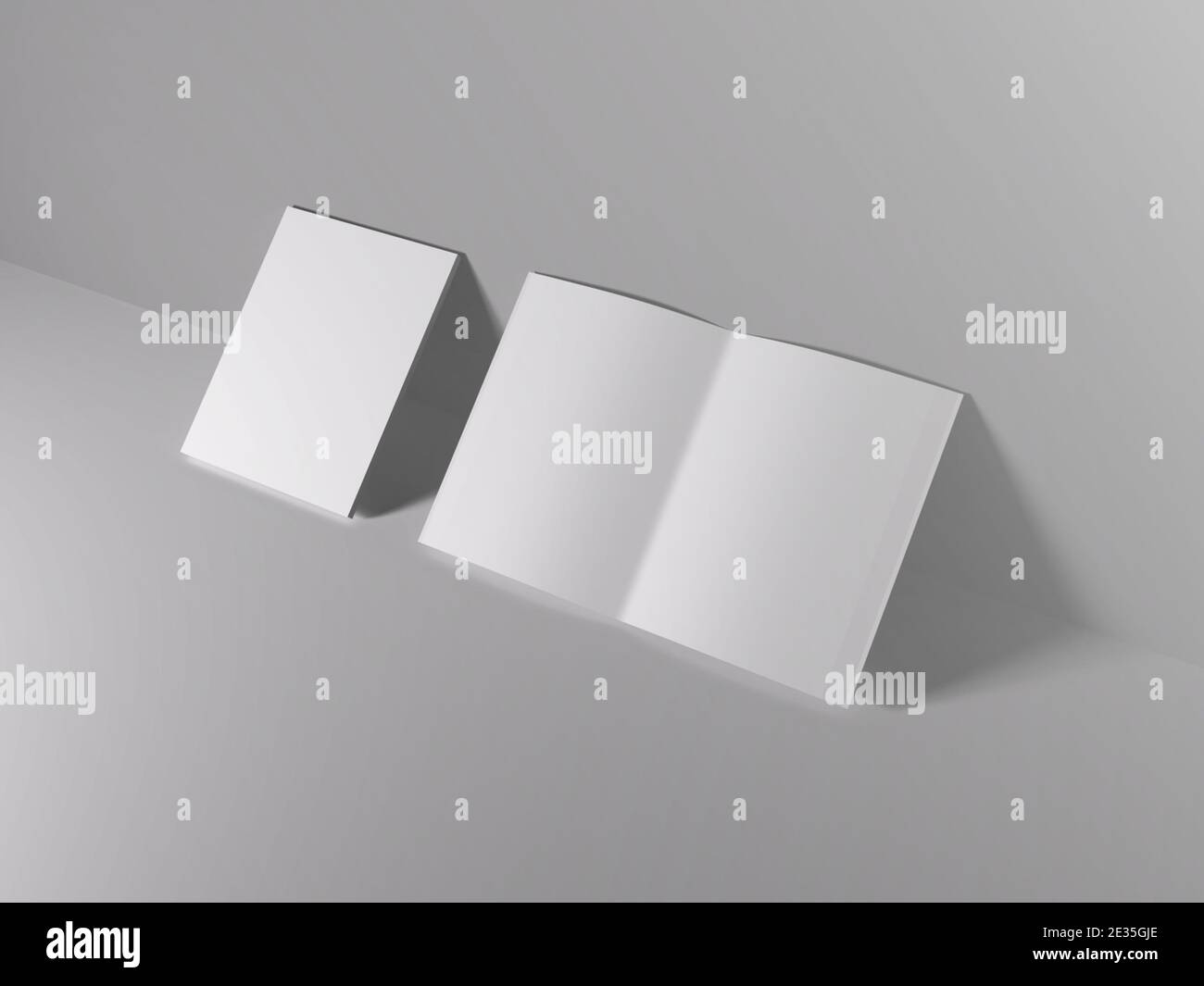 Realistic Magazine 3D Illustration Mockup Scene Stock Photo - Alamy