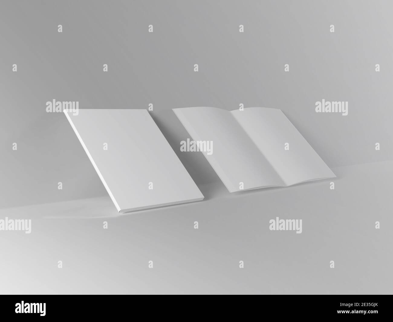 Realistic Magazine 3D Illustration Mockup Scene Stock Photo - Alamy