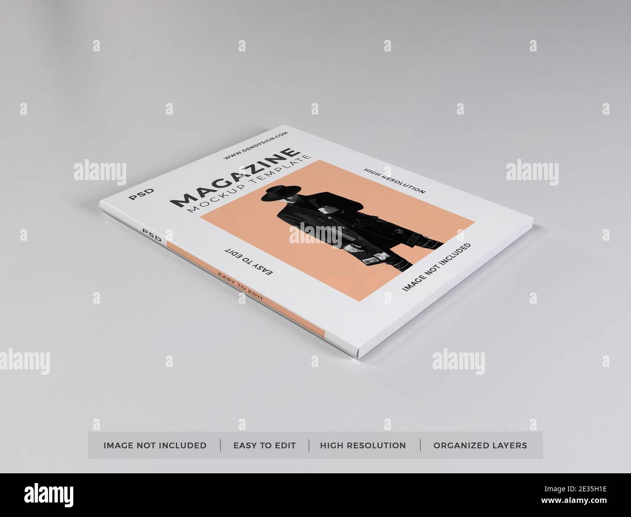 Realistic Magazine 3D Illustration Mockup Scene Stock Photo - Alamy