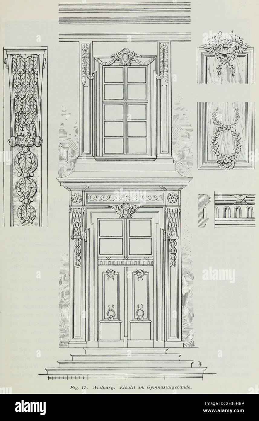 Luthmer III-017-Weilburg Risalit am Gymnasialgebäude Stock Photo - Alamy